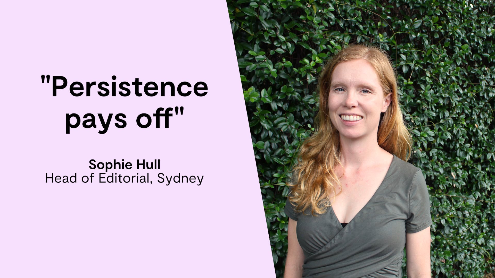Sophie Hull shares advice for her younger self on Vimeo