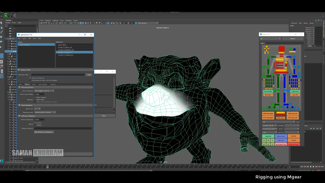 MAYA RIGGING: using MGEAR for body and basic facial rig