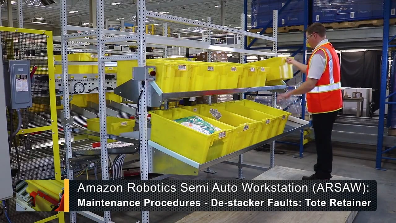 ARSAW: Maintenance - De-Stacker Faults: Tote Retainer on Vimeo