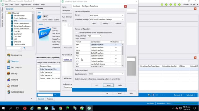 Output Manager EPIC Setup