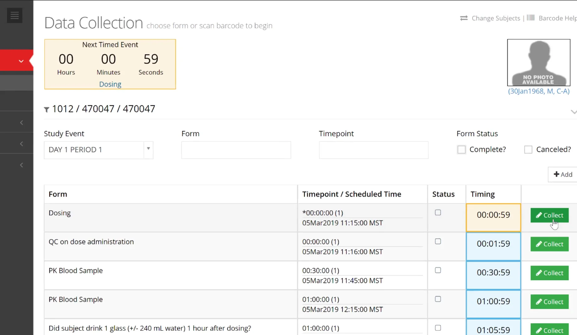 ClinSpark Demo - Dosing