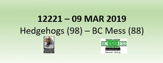 National 2 men games - N2H 12221 Hedgehogs Bascharage (98) - BC Mess ...