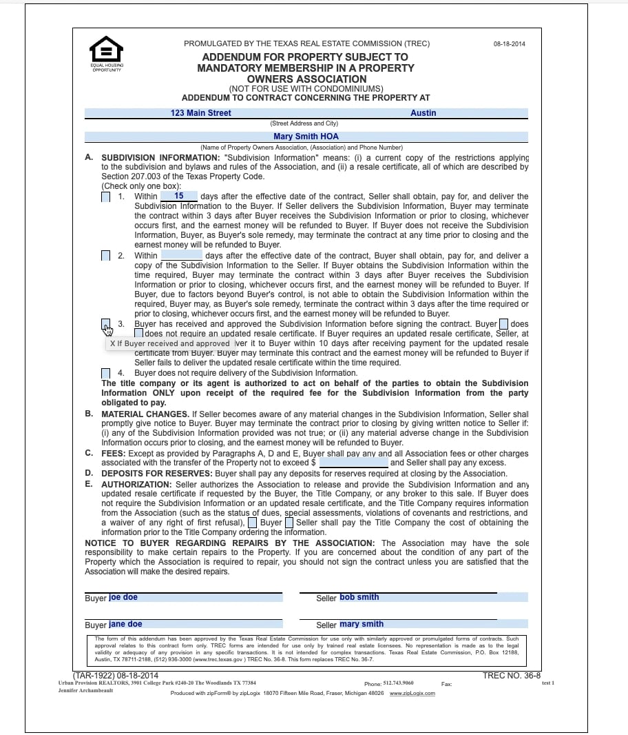 Disclosure | HOA Addendum on Vimeo