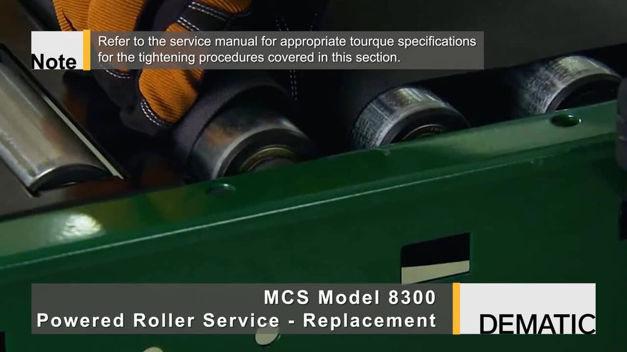 8300 SBOR Straight Conveyor: Powered Roller Replacement (2 Tab Finger ...