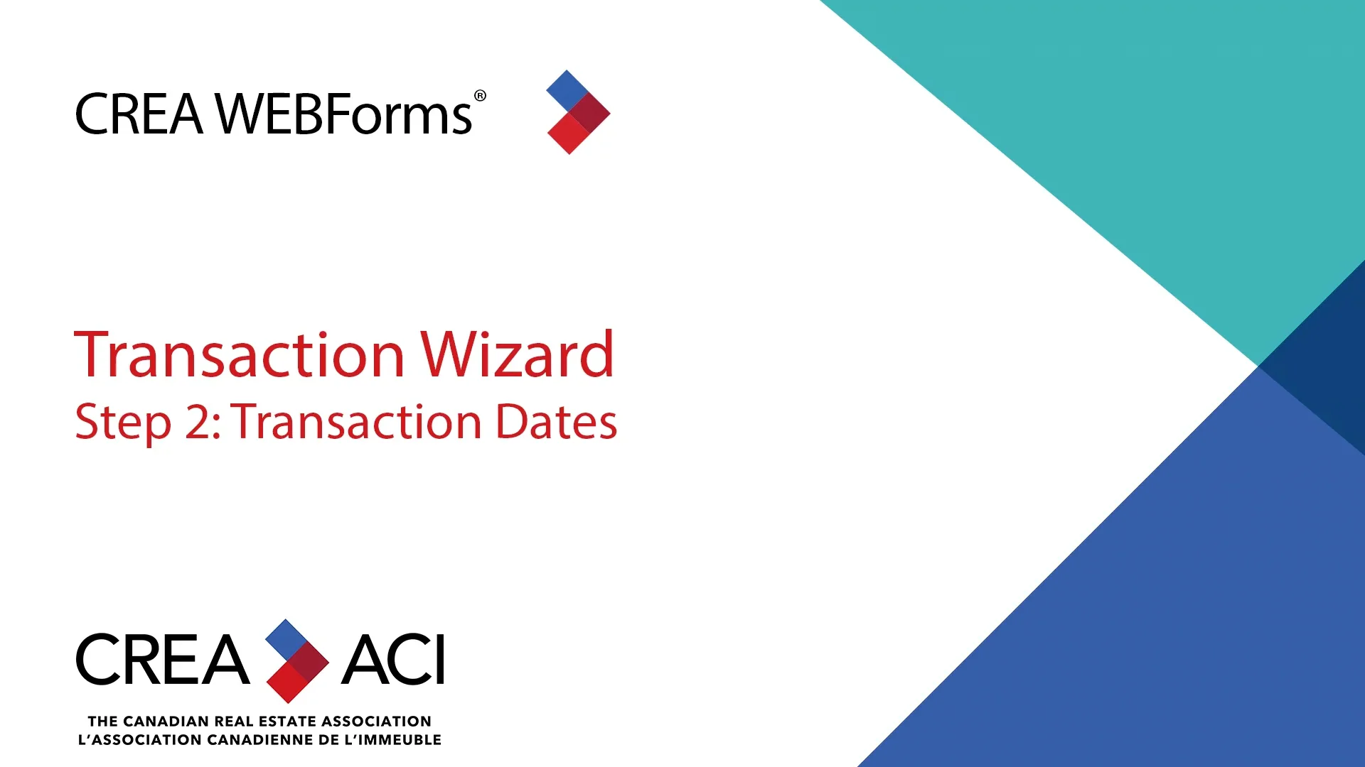 Quick Start - Transaction Wizard Step 2 on Vimeo