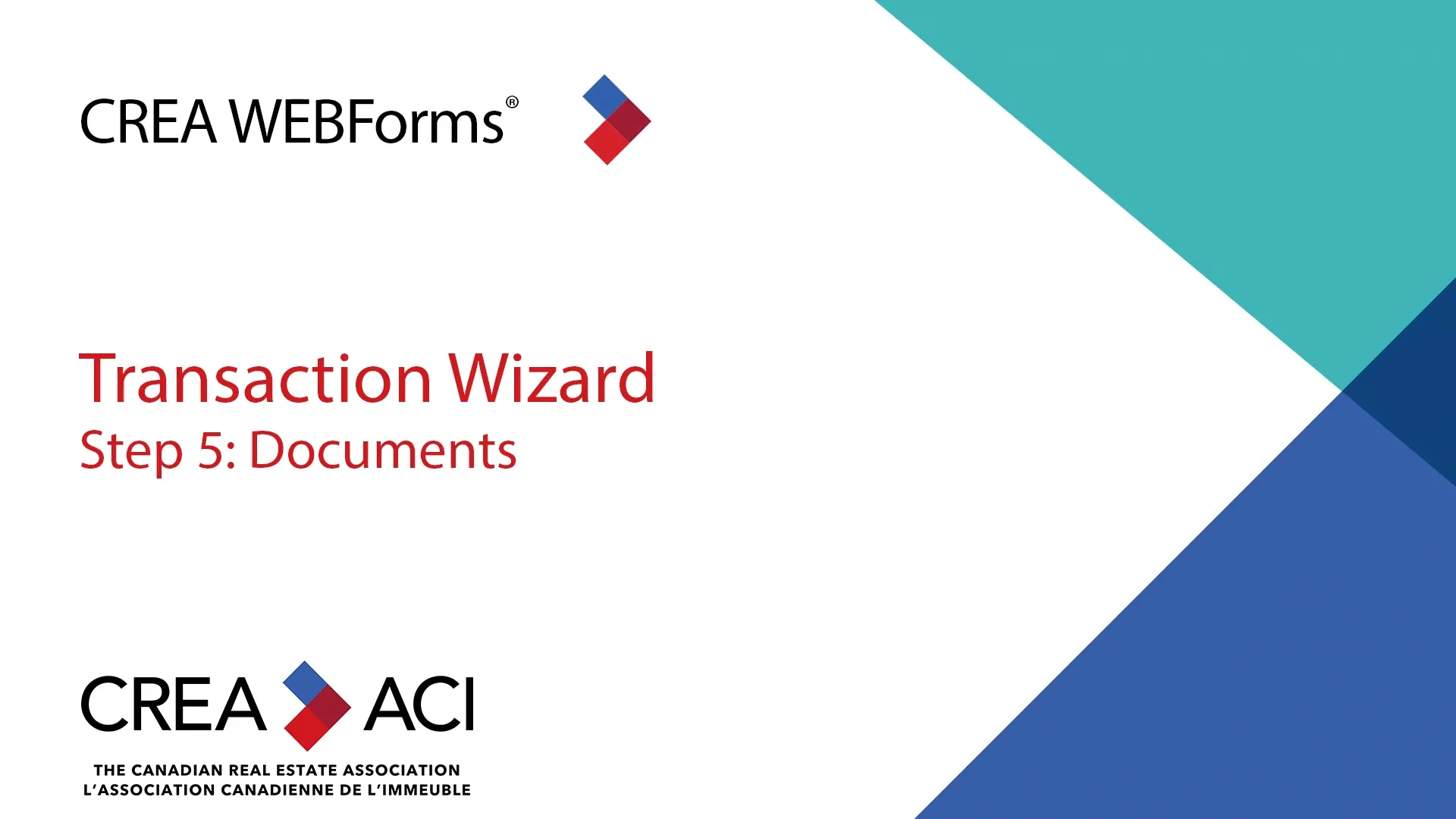 Quick Start - Transaction Wizard Step 5 on Vimeo