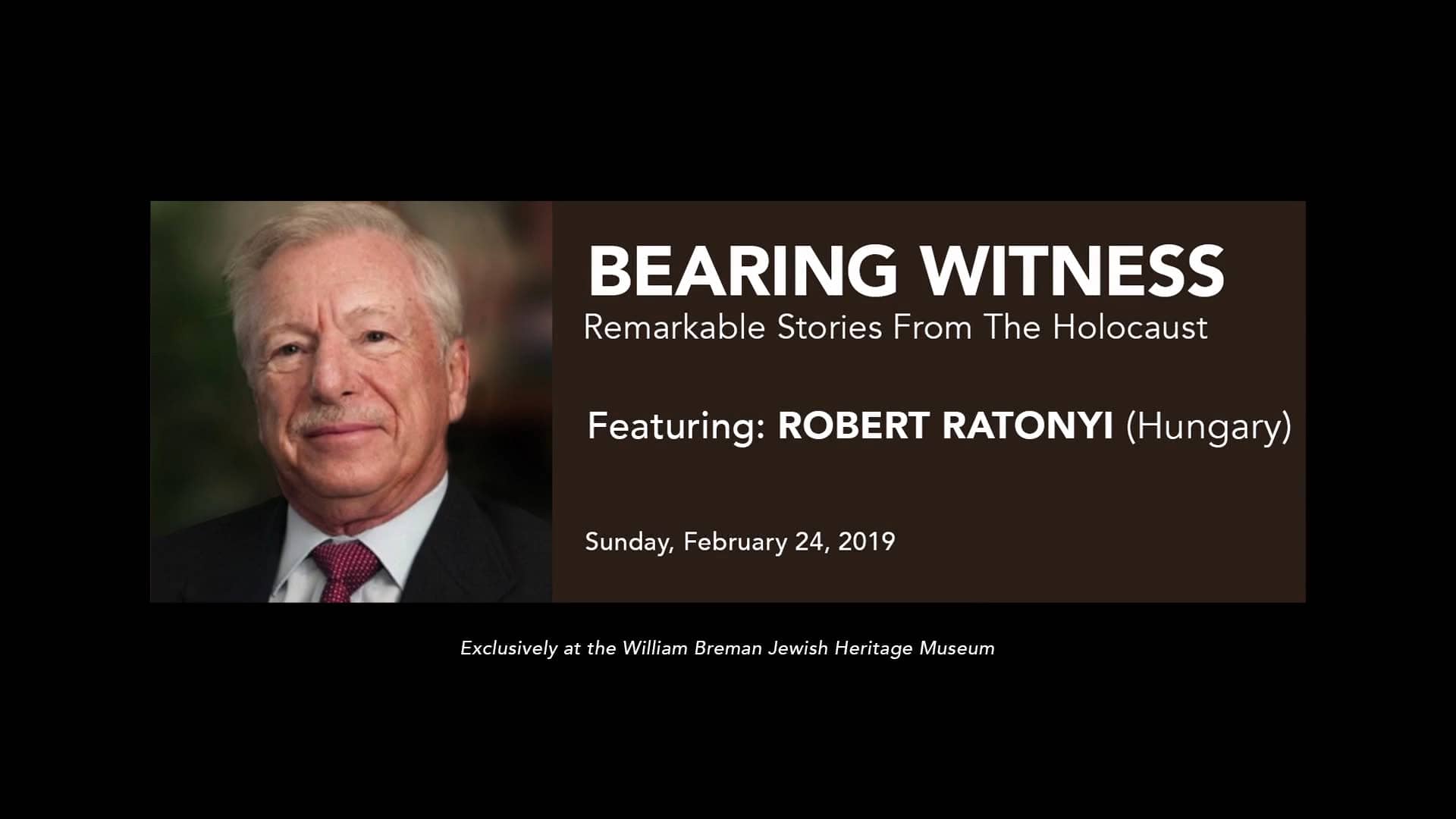 Robert Ratonyi: Bearing Witness-Remarkable Stories From The Holocaust ...