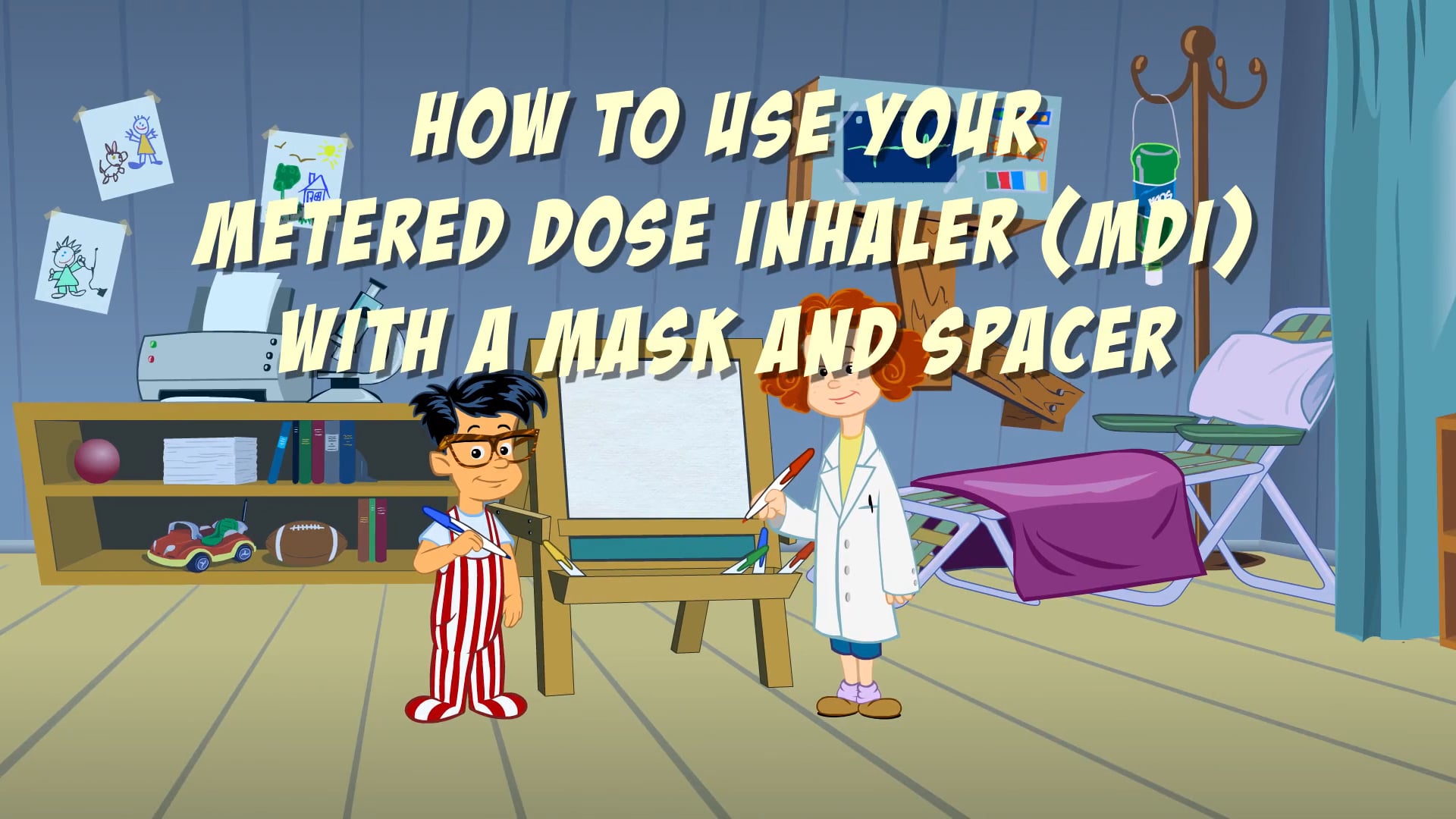 How to use your Metered Dose Inhaler (MDI) with a mask and spacer on Vimeo