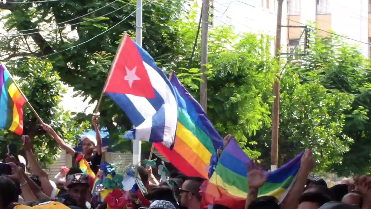 Cuban & Pride Flags in a lively Parade. on Vimeo