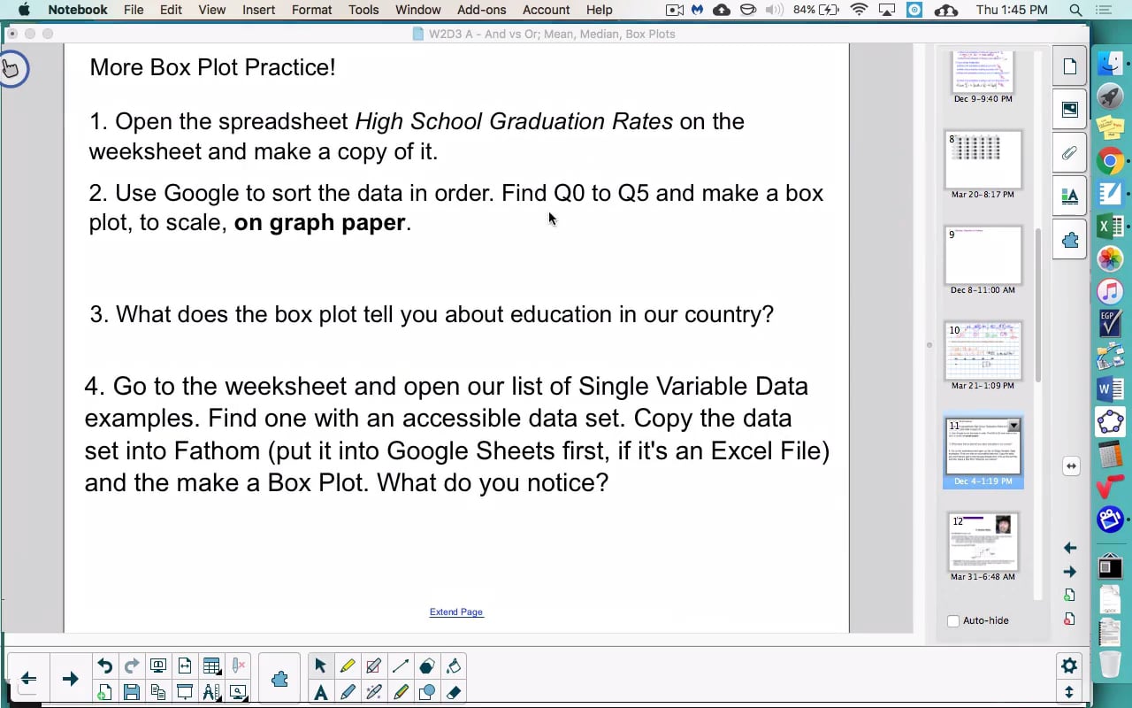 W2D3 Spreadsheet and Box Plots of HS Graduation Rates on Vimeo