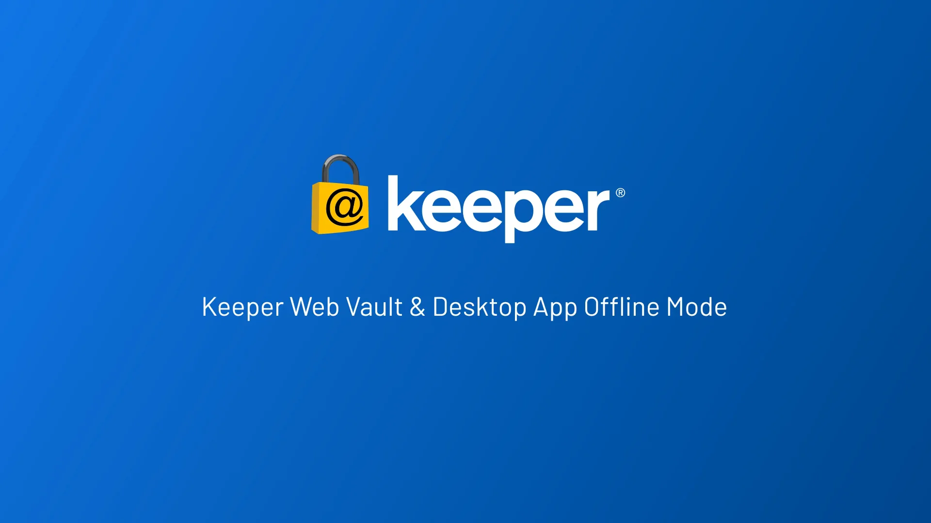 Keeper Web Vault & Desktop App Offline Mode on Vimeo