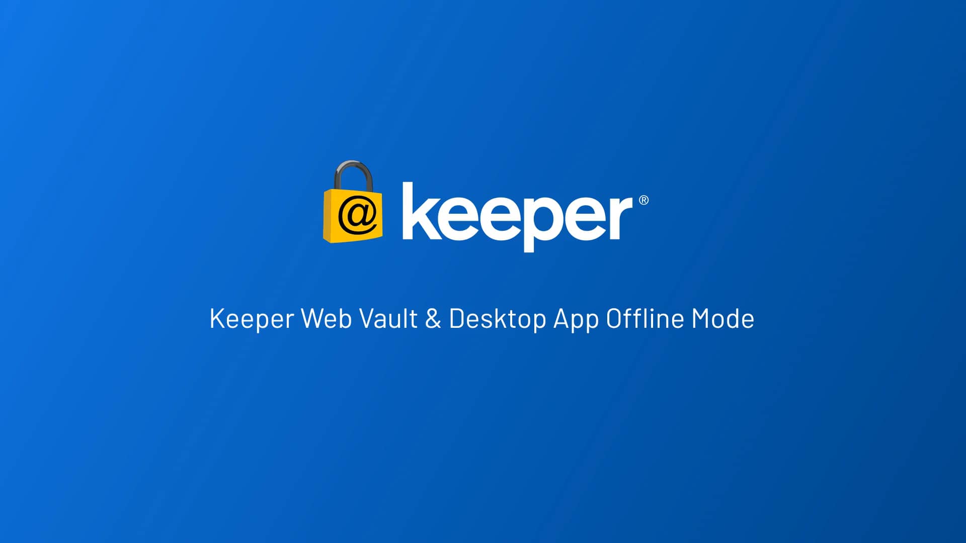 Keeper Web Vault & Desktop App Offline Mode on Vimeo
