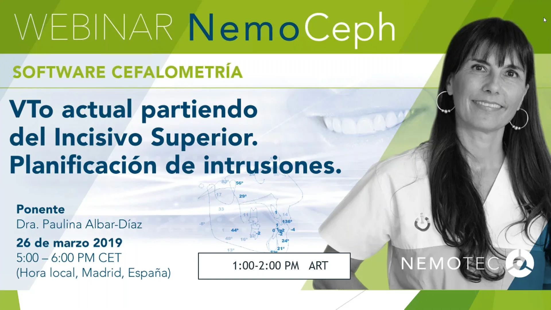 Webinar NemoCeph Dra. Paulina Albar. VTo actual partiendo del Incisivo Superior. Planificación ...