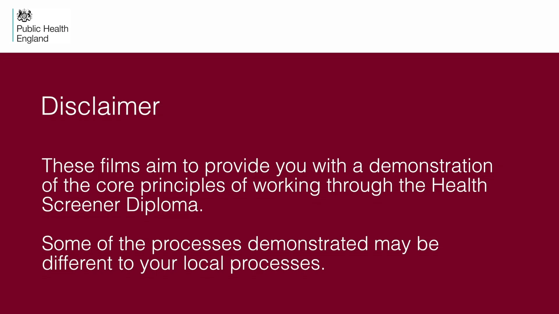 Health Screener Diploma: the learner’s journey - Resource overview on Vimeo