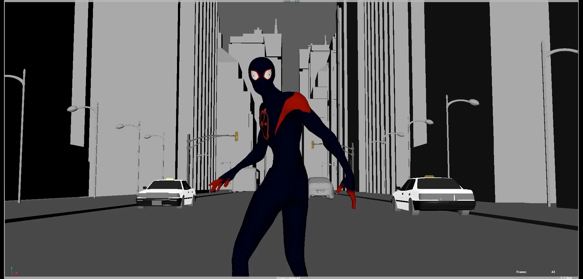 Spiderman Shot progression