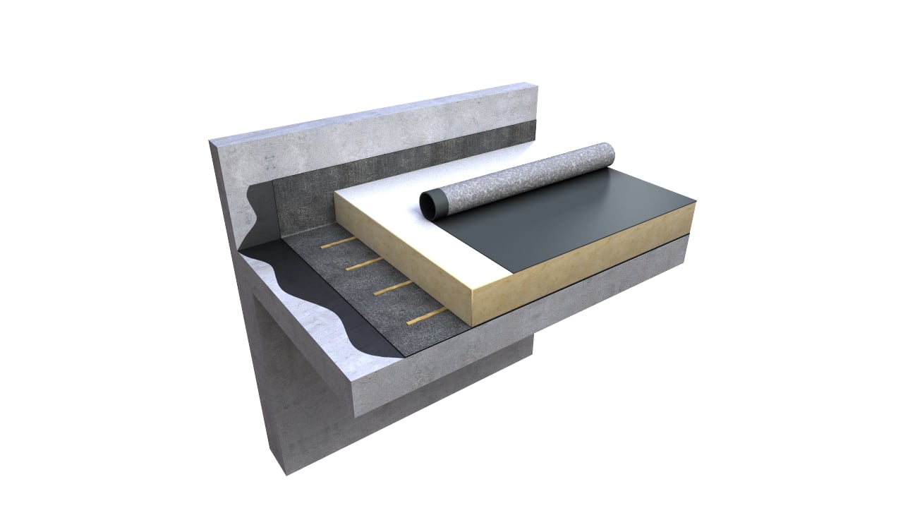 ECOFLEX. single layer. adhered. concrete structure. warm roof. on Vimeo