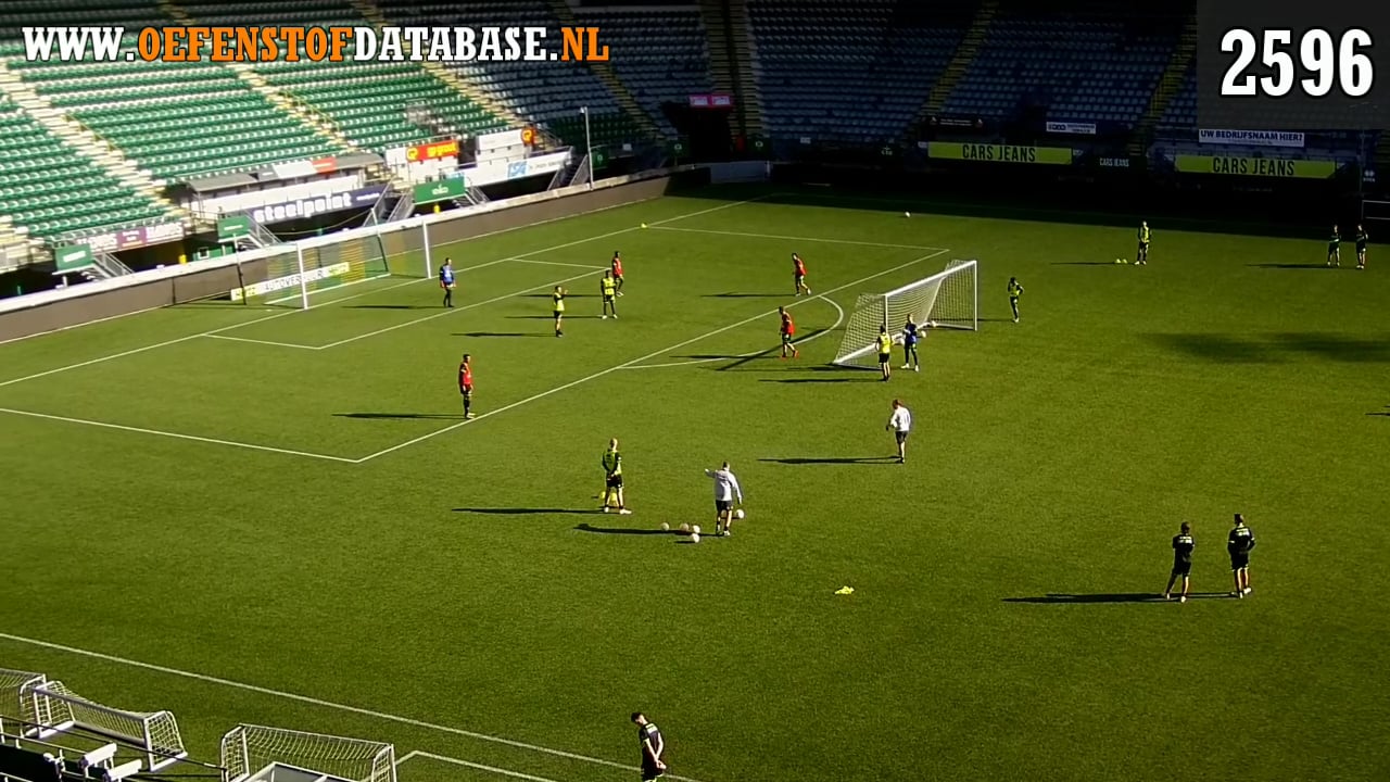 Aanvallen (laatste fase) + omschakelen naar verdedigen: 4 tegen 2 + K ...