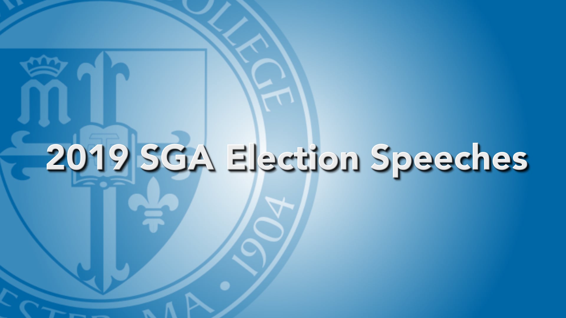 SGA Election Speeches - April 9, 2019 on Vimeo
