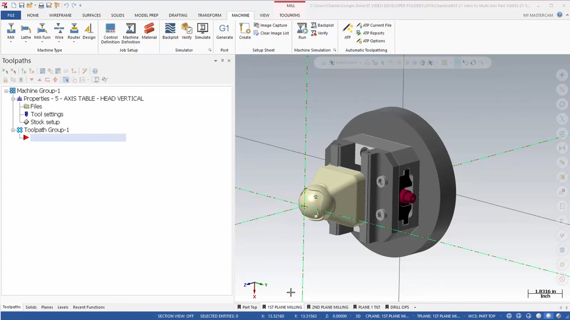 Mastercam 2023 Library - Multi Axis Getting started project Part 1 Mastercam 2023 Library - Multi Axis Getting started project Part 1