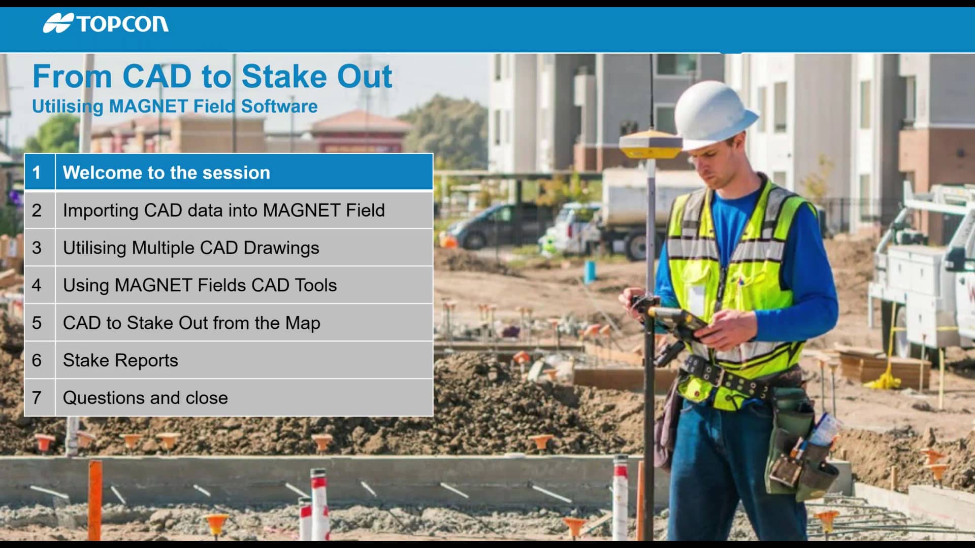 From CAD to Stakeout with Topcon MAGNET Field on Vimeo