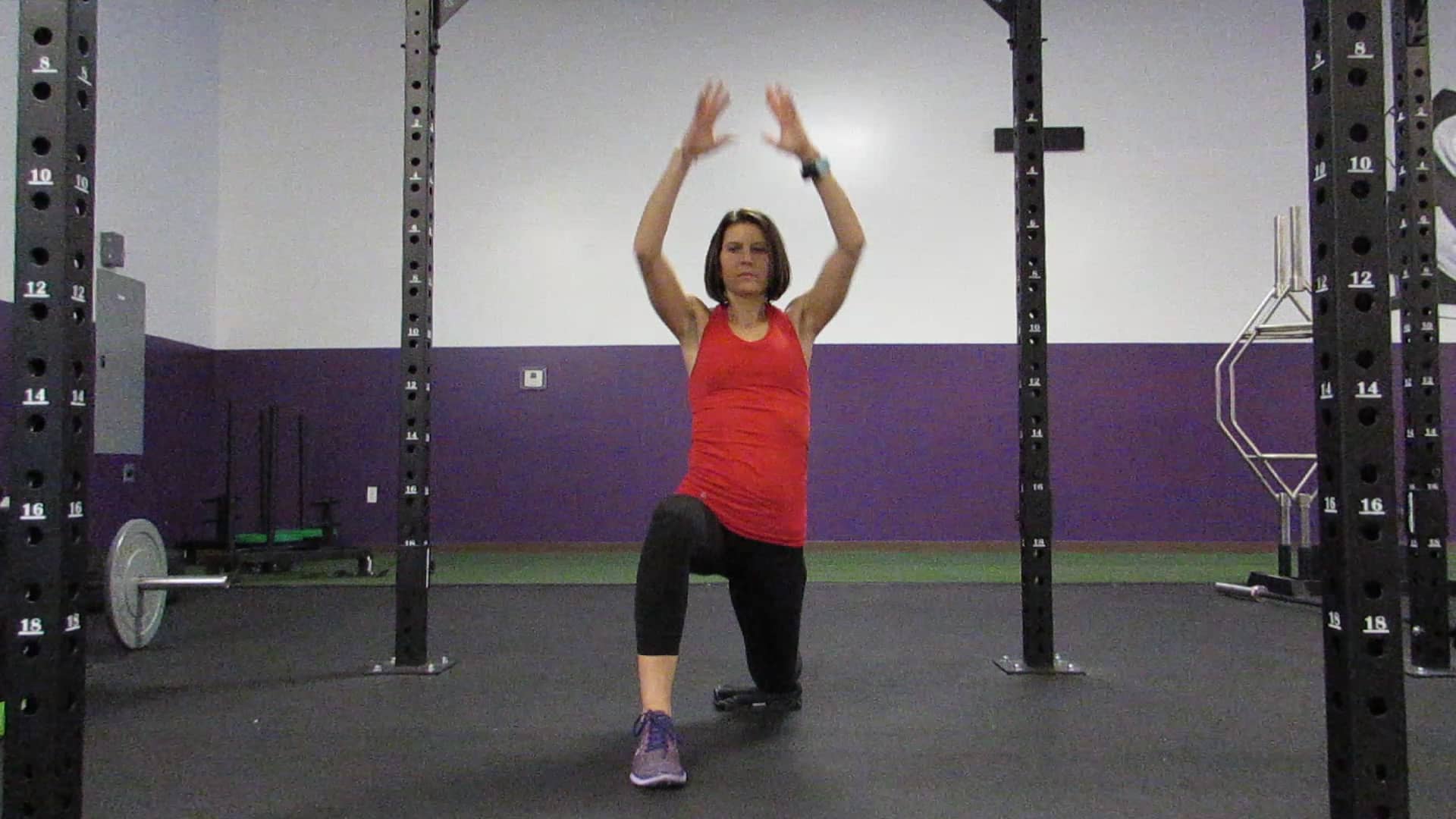 Week 2 Exercise 1 1/2 kneeling hip flexor stretch with arm reaches on Vimeo