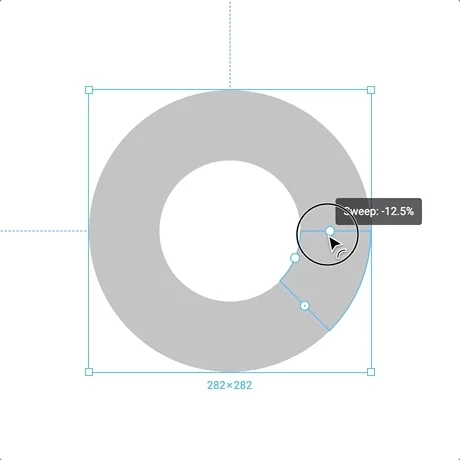 Creating a donut chart in Figma.