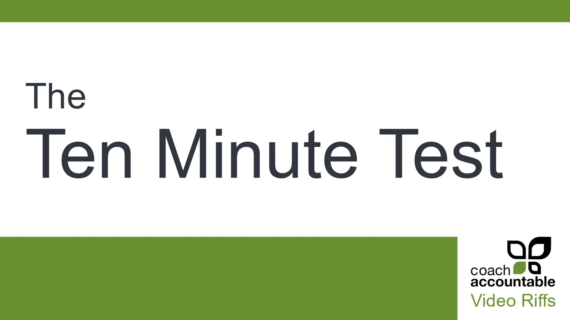The CoachAccountable 10 Minute Test on Vimeo