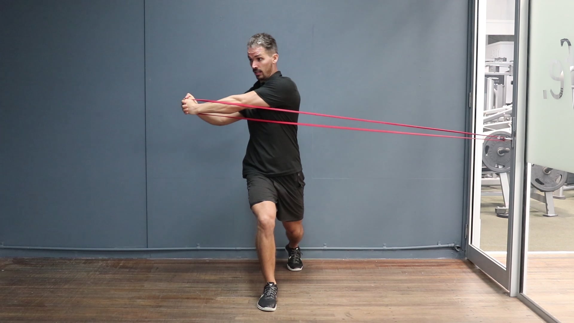 Resistance Band Static lunge with trunk rotation on Vimeo