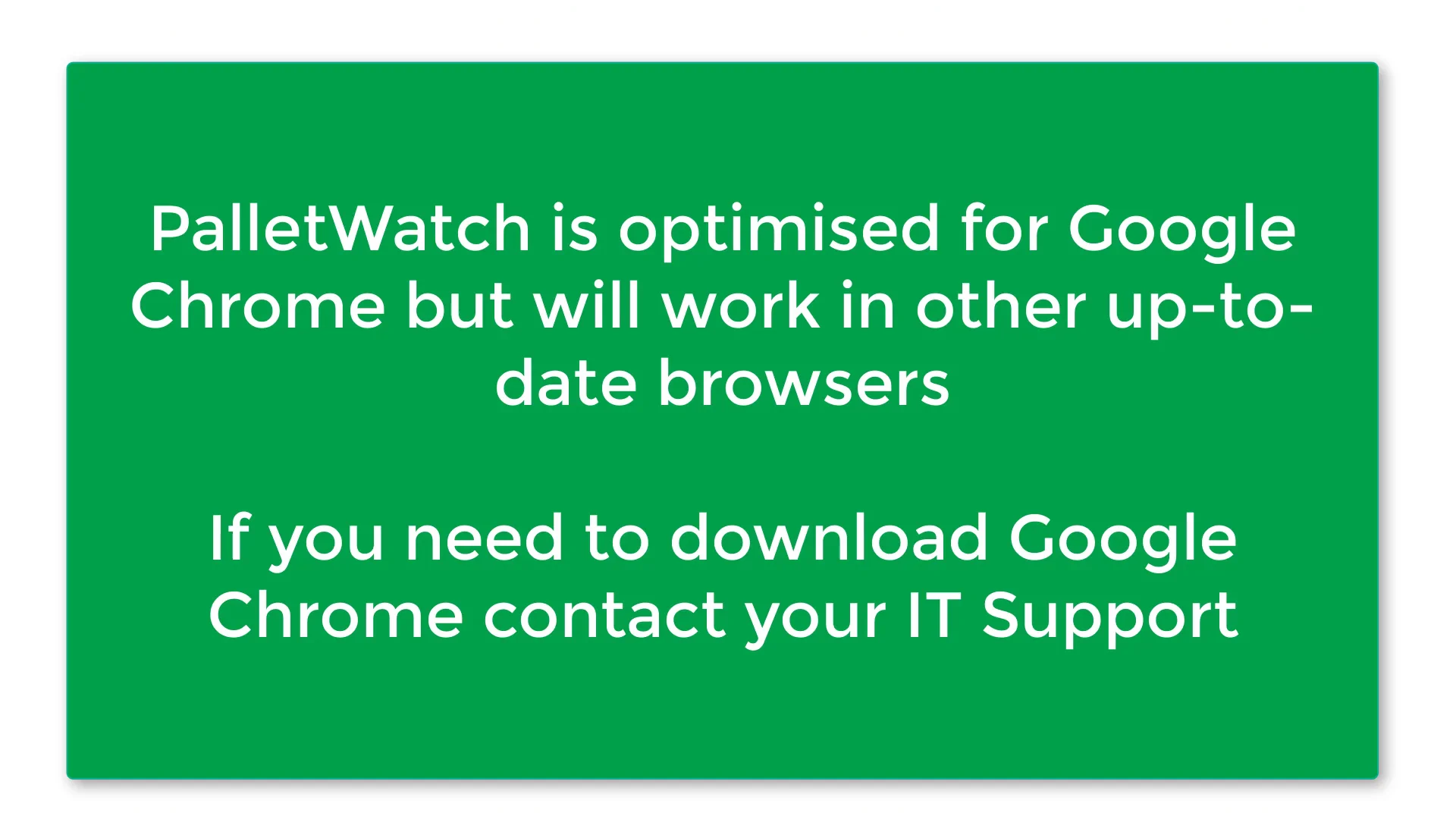 Logging in to PalletWatch