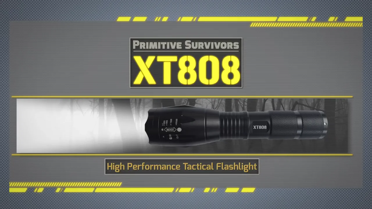 Primitive Survivors Tactical XT808 Flashlight - 800 Lumens on Vimeo