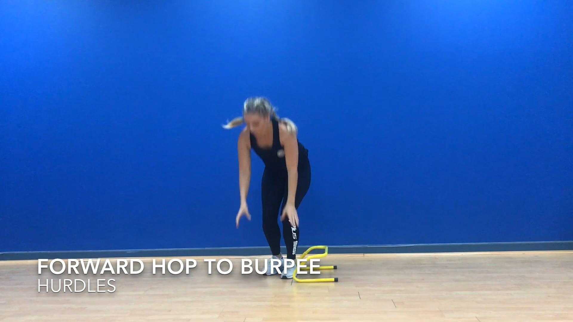 Hurdle Forward Hop to Burpee on Vimeo