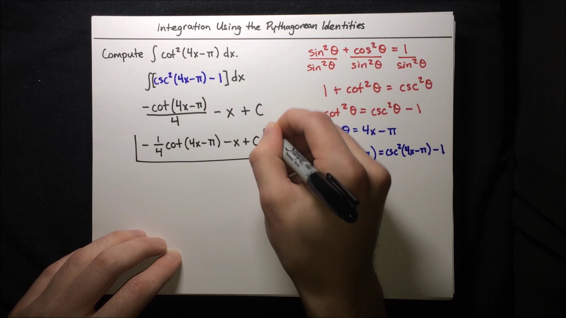 Integration Using the Pythagorean Identities on Vimeo