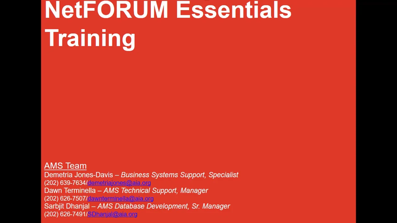 Introduction to NetFORUM