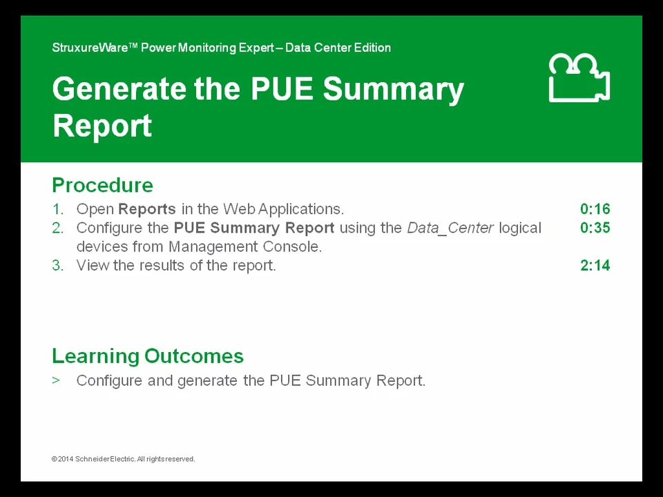 Video: Generate the PUE Summary Report - Schneider Electric Community