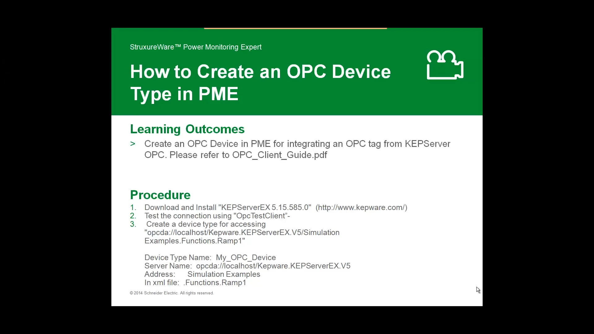 How to Create a OPC Device Type in PME