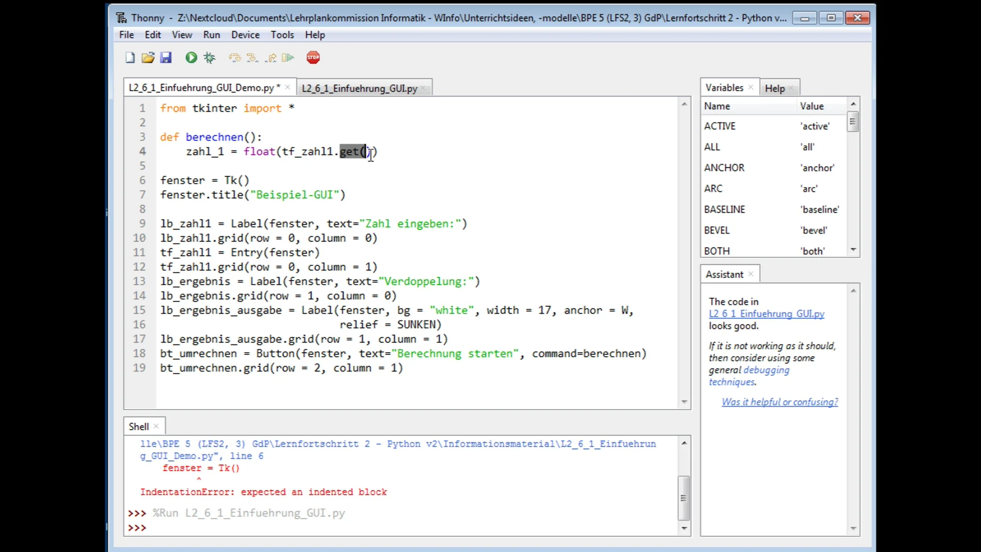Programmierung einer GUI mit Python (3) on Vimeo