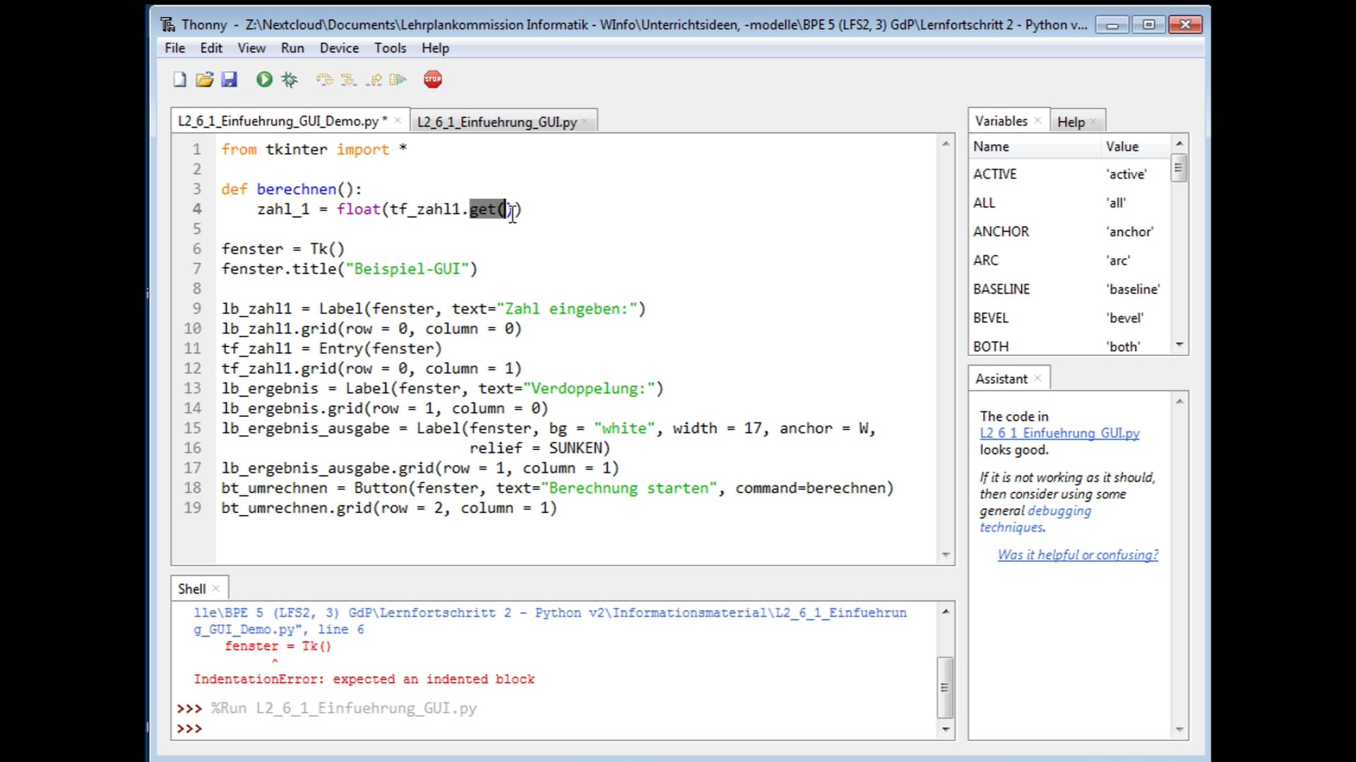 Programmierung einer GUI mit Python (3) on Vimeo