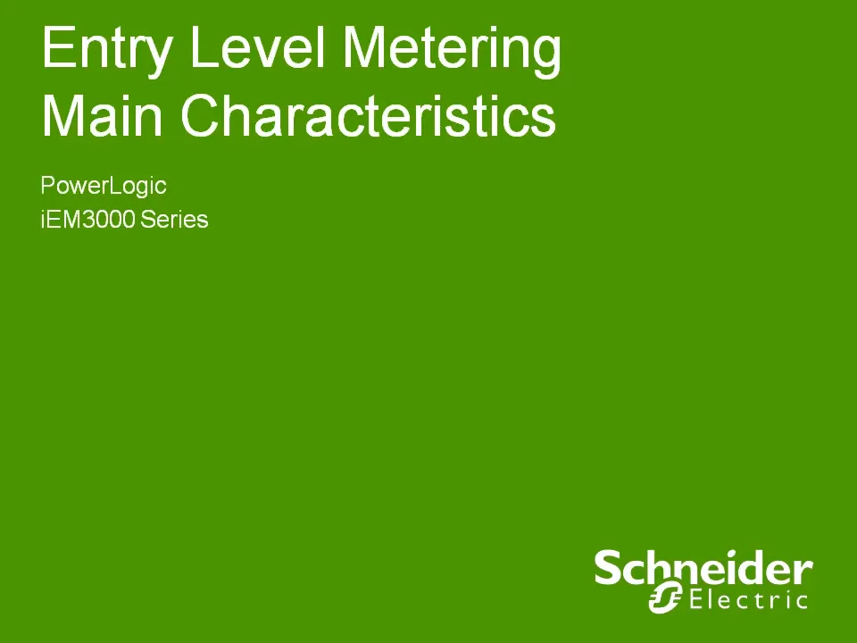 iEM3000 Series - Main Characteristics - Schneider Electric Community