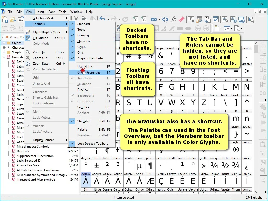 FontCreator 12 Configure Toolbars on Vimeo