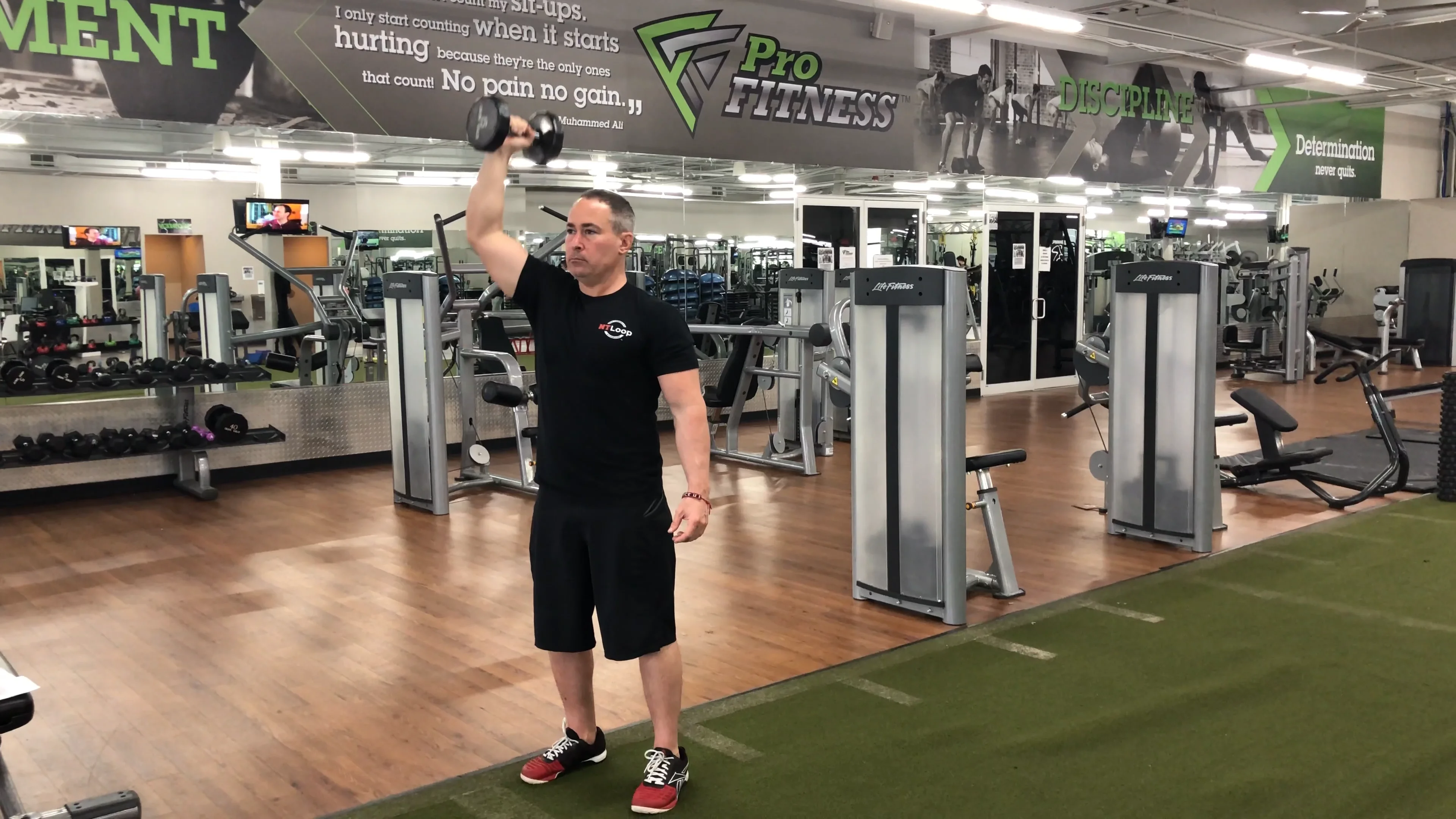 Dumbbell One-Arm Overhead Press on Vimeo