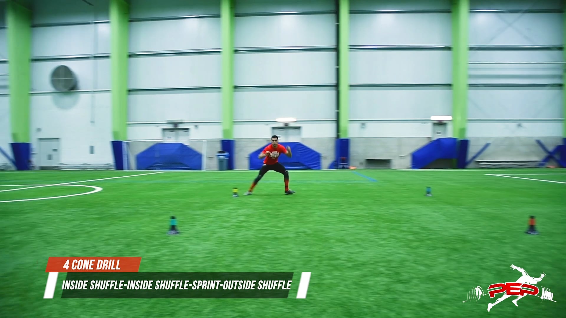 4 Cone Drill - Inside Shuffle-Inside Shuffle-Sprint-Outside Shuffle on ...