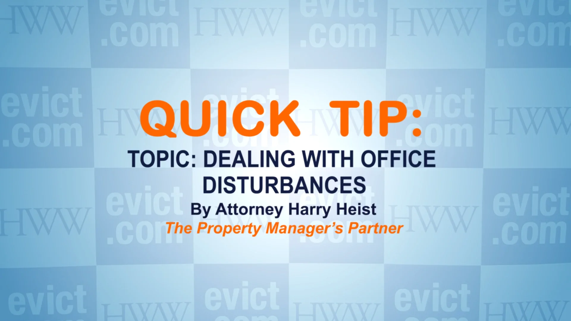 1 DEALING WITH OFFICE DISTURBANCES on Vimeo