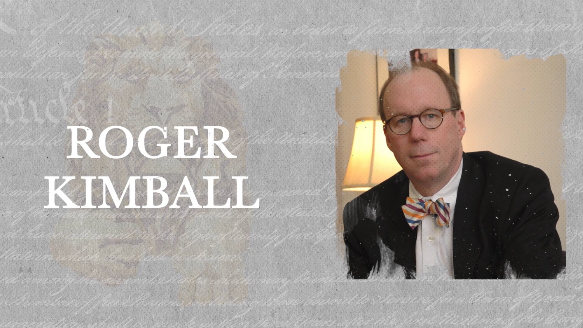 Roger Kimball - 2019 Bradley Prize Winner on Vimeo