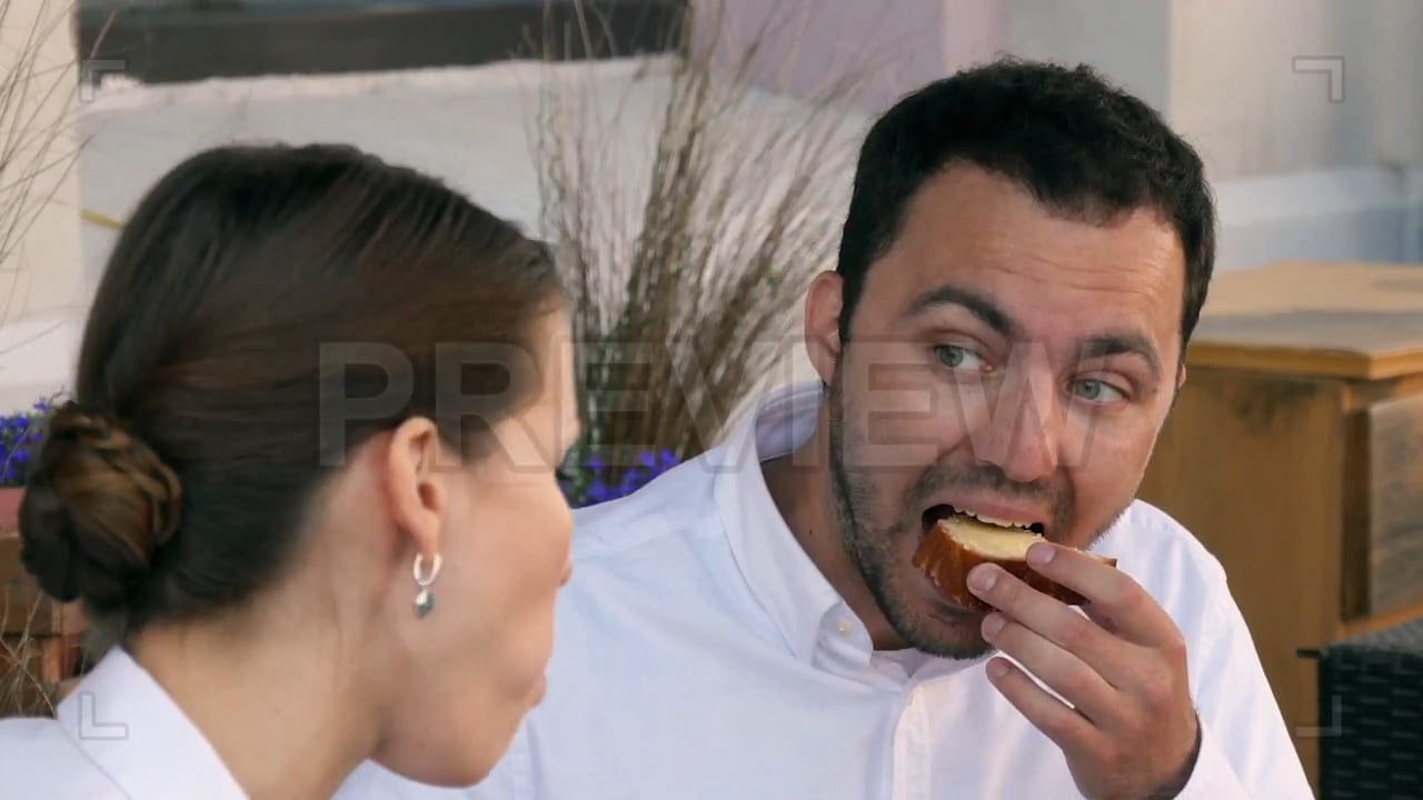 Talking While Eating Together Stock Video on Vimeo