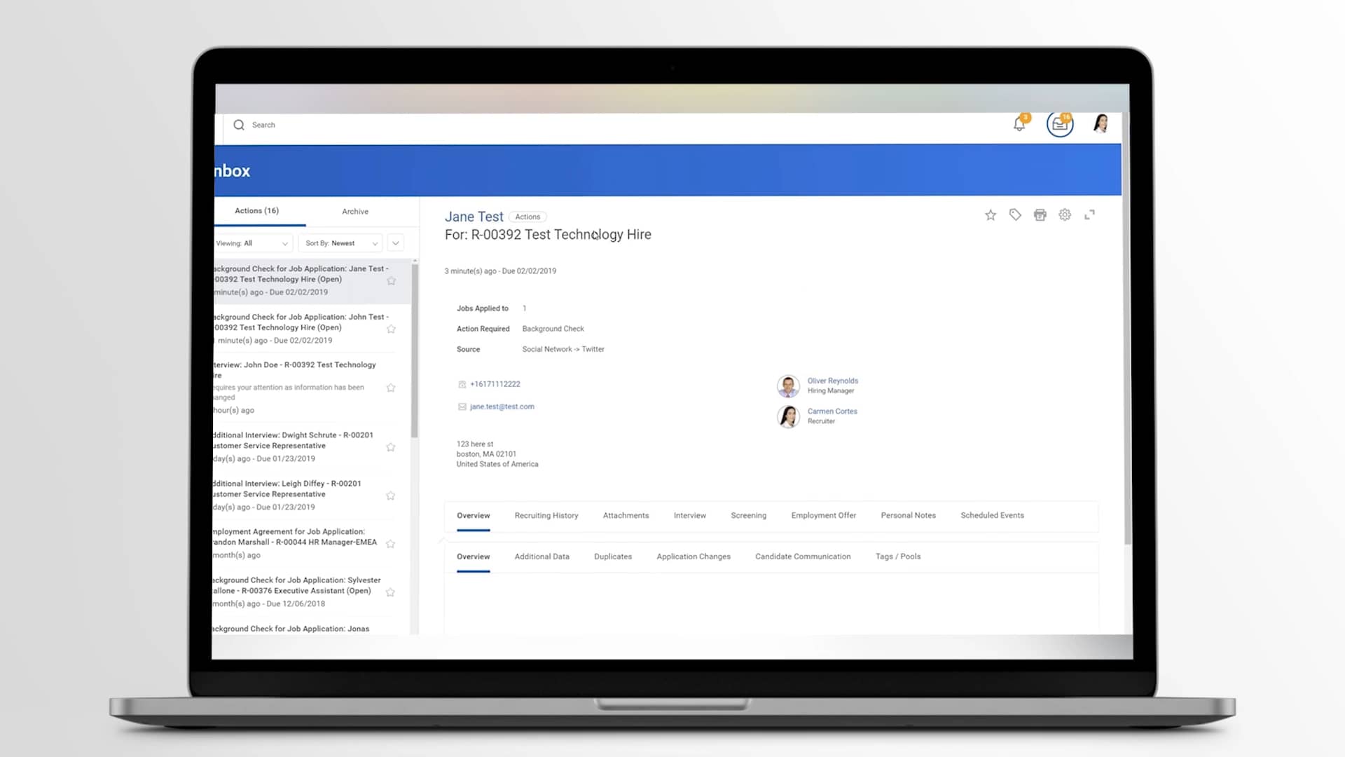 Workday Background Check Integration on Vimeo