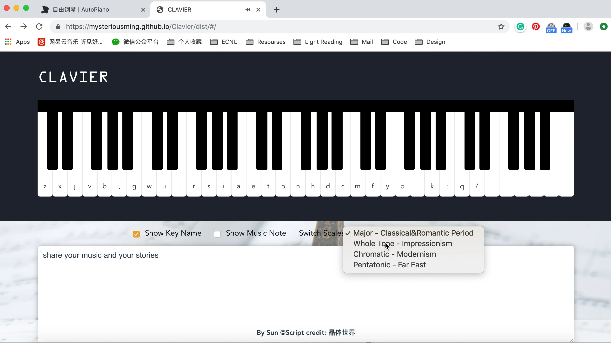 Clavier - an example