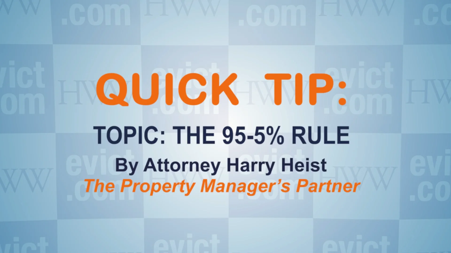 19 THE 95-5% PERCENT RULE