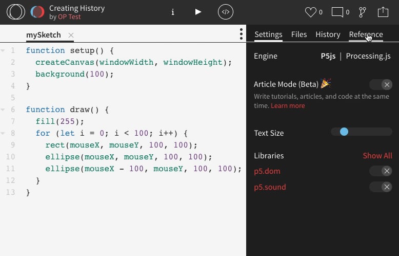OpenProcessing - Code History on Vimeo