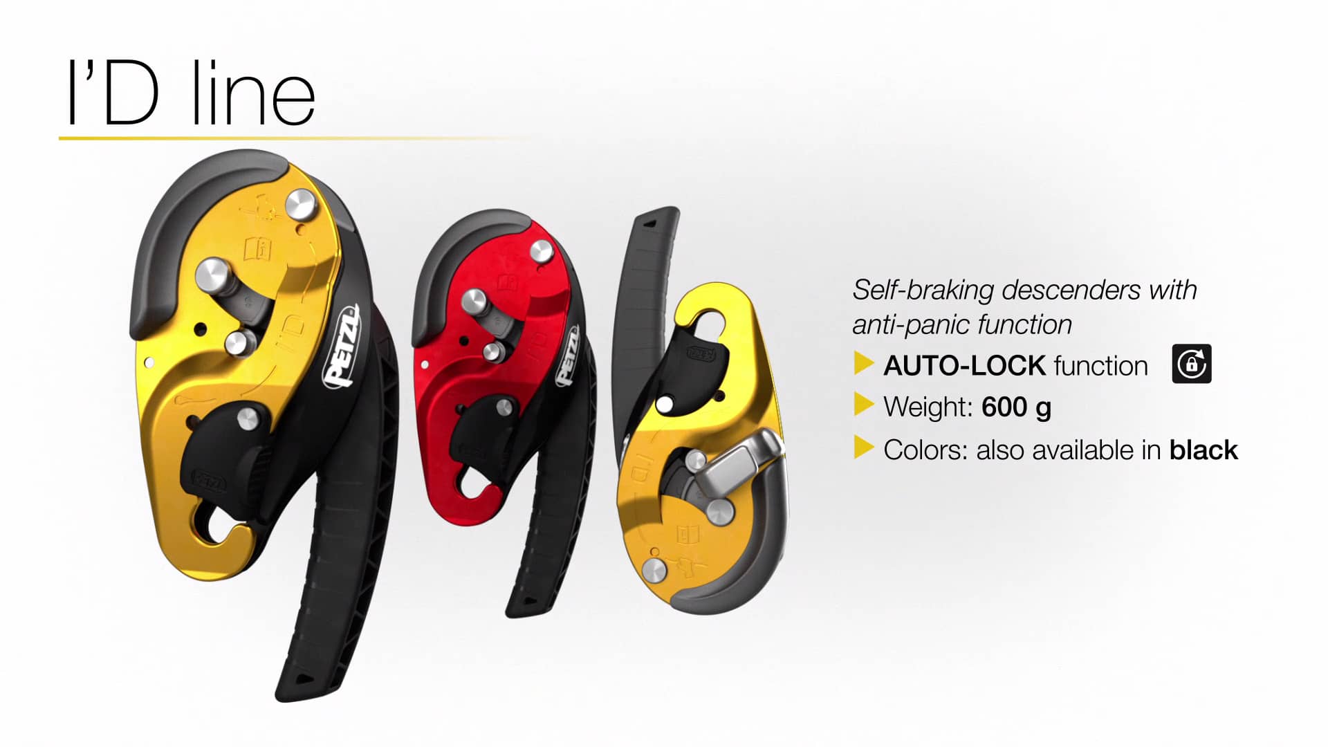 I’D line - Self-braking descenders with anti-panic function on Vimeo