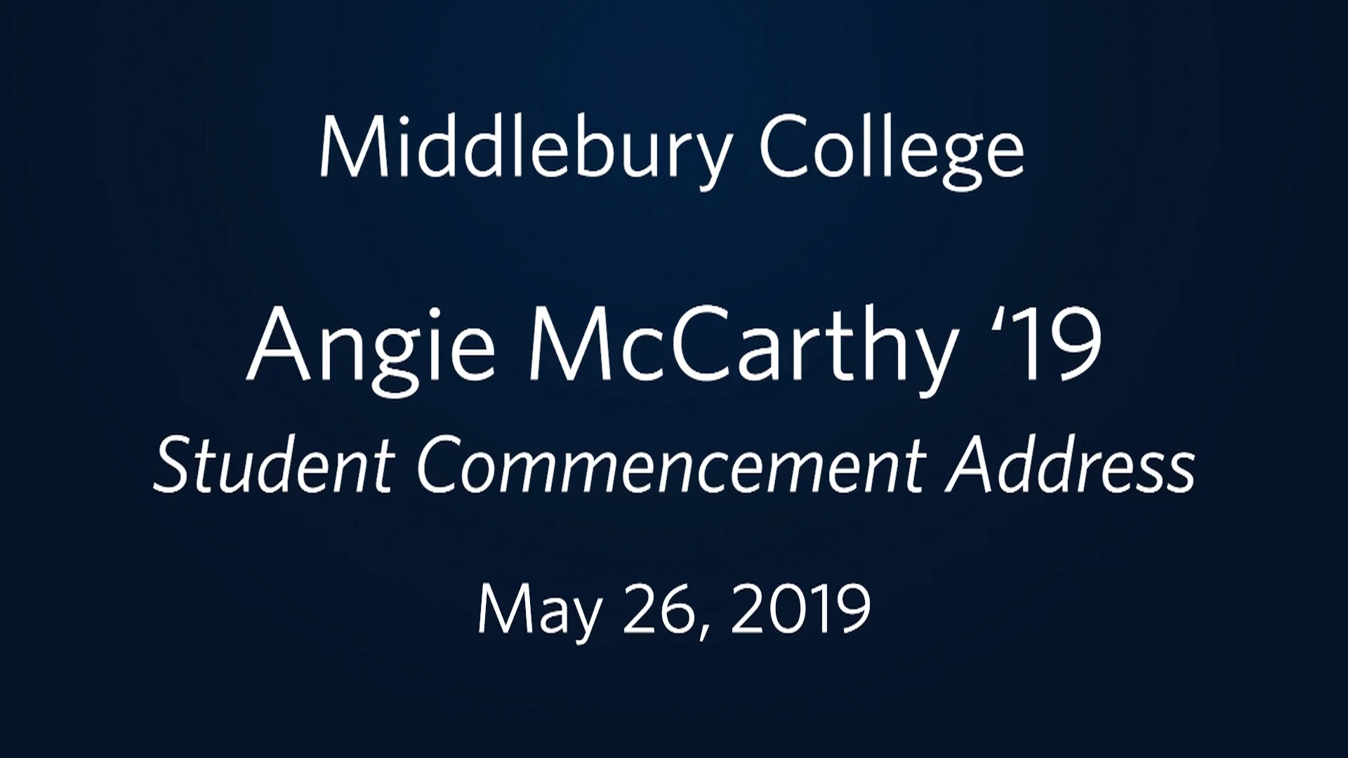 Angie McCarthy '19 5/26/2019